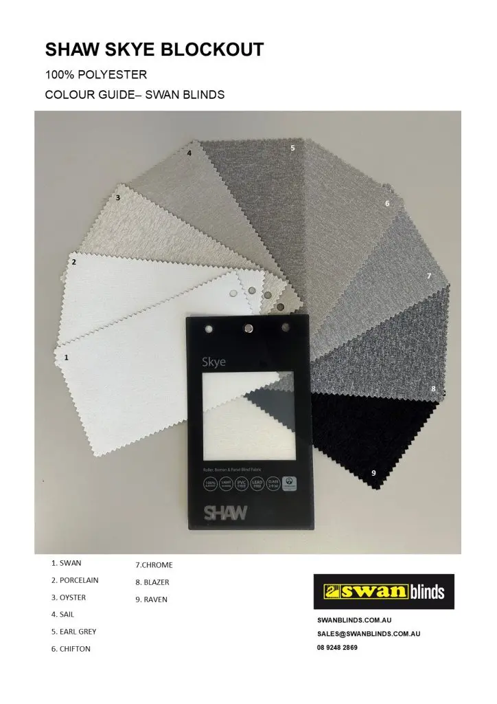 Blind Fabrics - Swan Blinds